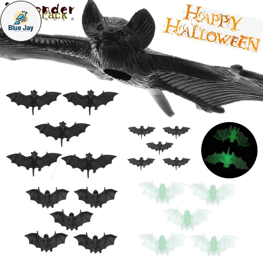 BJ 5Pcs/Pack Plastic Fake Bat Black Halloween DIY Decorations Luminous ...
