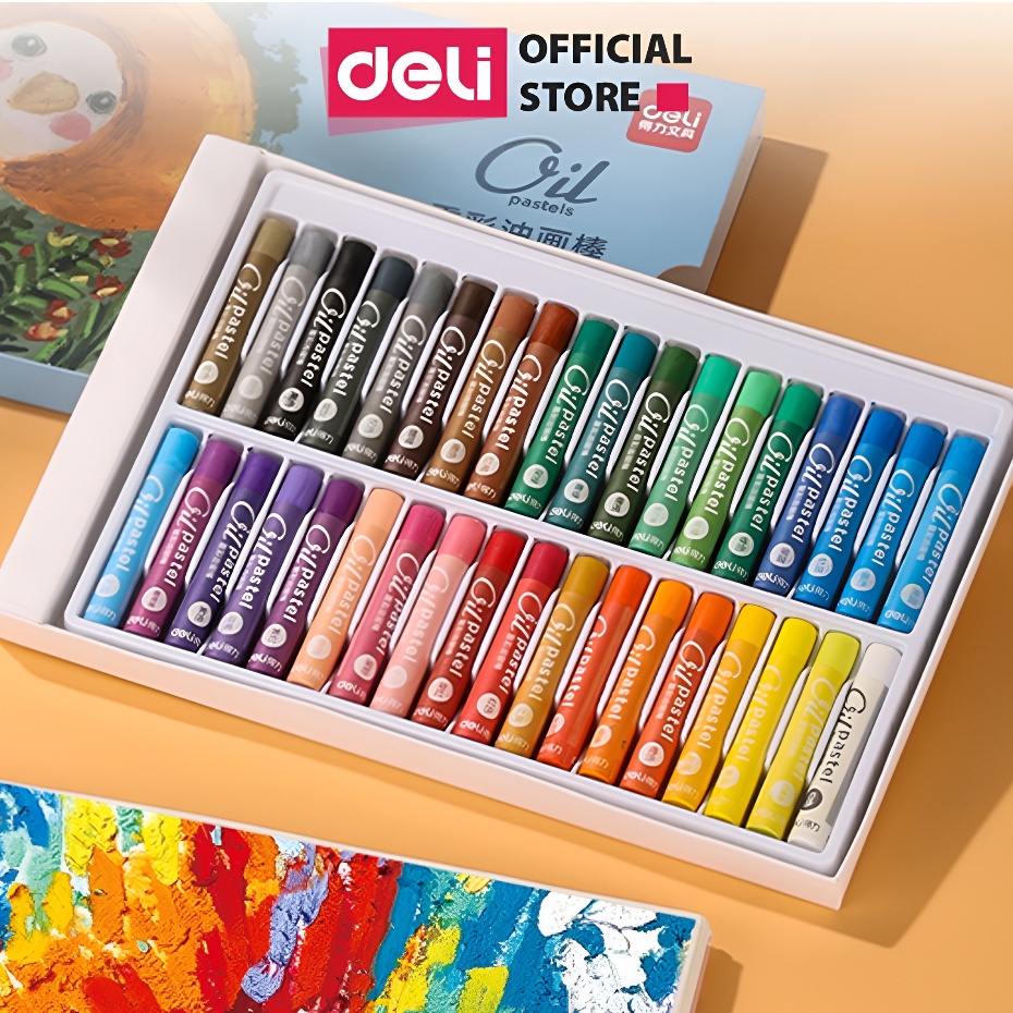 [Deli Painting TOOLS] Deli professional oil wax pen 24/36/48 colors ...