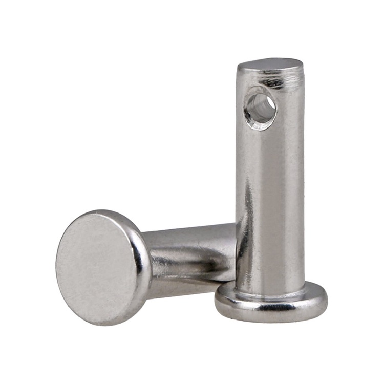 M6 M8 M10 304 Stainless Steel Pin Shaft GB882 Axis Pin Flat Head Cylindrical Pin With Hole ...