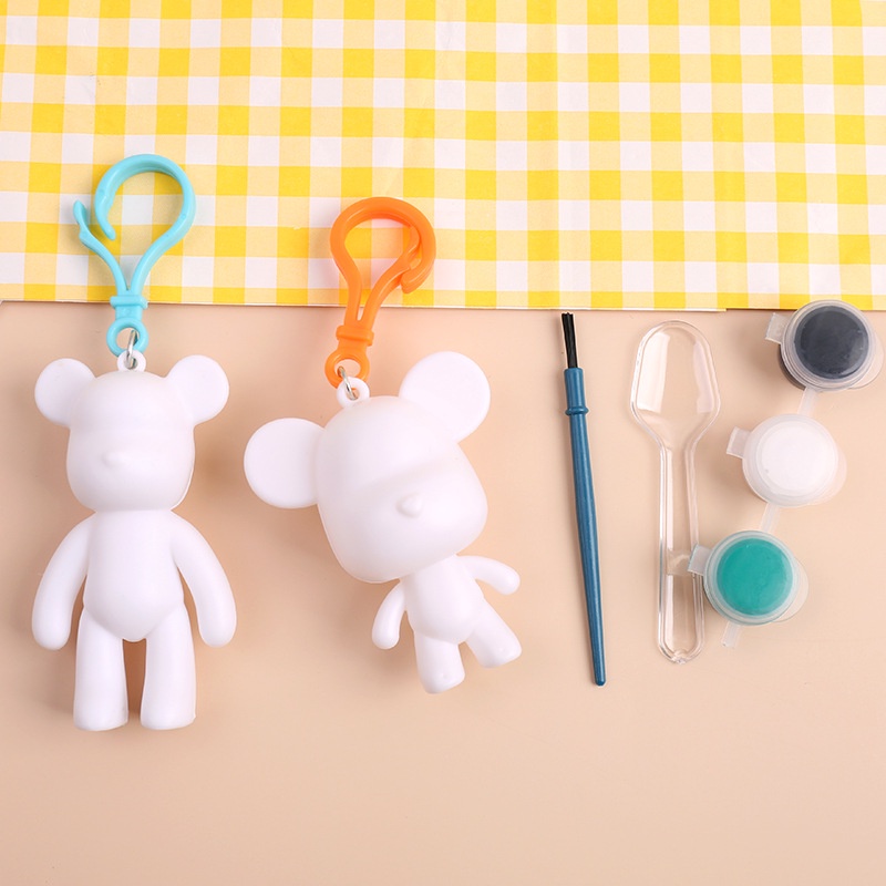 DIY Fluid Bearbrick Keychain 暴力熊流体熊 Kids DIY bearbrick Keychain ...