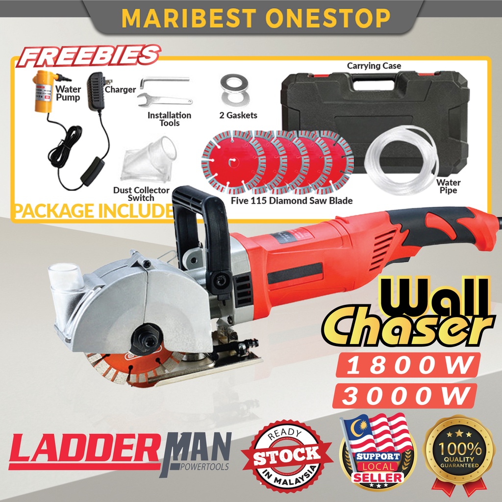 Ladderman 1800W 3000W Wall Chaser Machine Cutting Disc Wall Granite ...