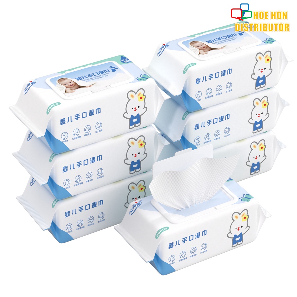Baby Wipe Wet Tissue 80s Multipurpose Moist Hand Towel 100% Pure Water ...