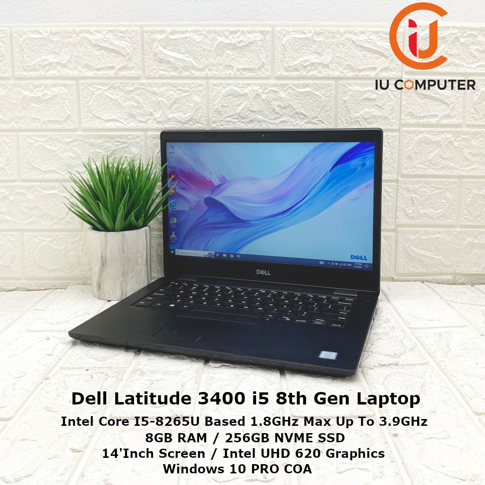 DELL LATITUDE 3400 INTEL CORE I5-8265U 8GB RAM 256GB NVME SSD USED LAPTOP REFURBISHED NOTEBOOK ...