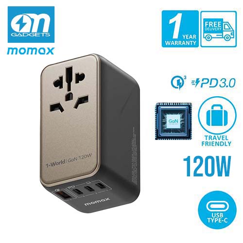Momax UA15 Travel Adapter 120W 1-World Multi Plug Travel Charger ...