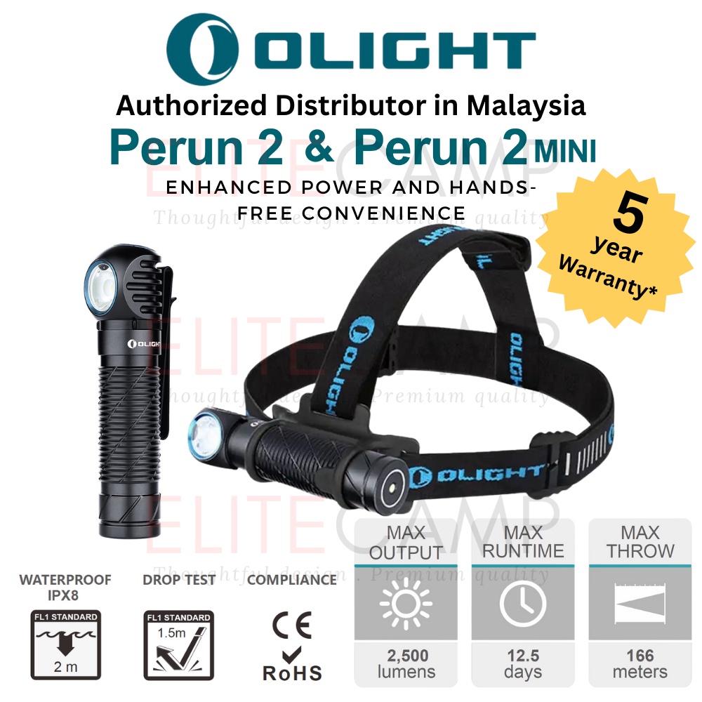 Olight Perun 2 & Perun 2 Mini Waterproof Headlight Camping Hiking ...
