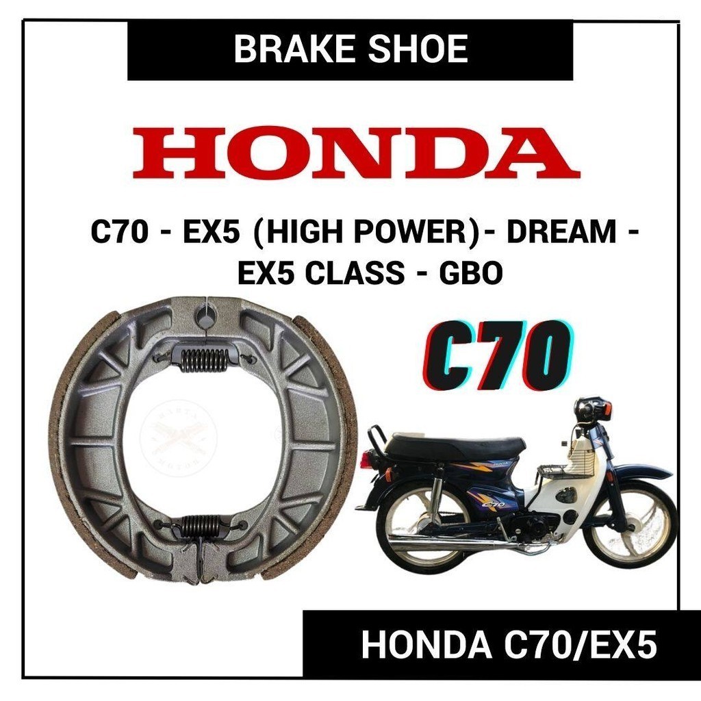 Apido EX5 Brake Shoe Ngam Dream/Wave100/110/125/Alpha/CX110/Dash/Future ...