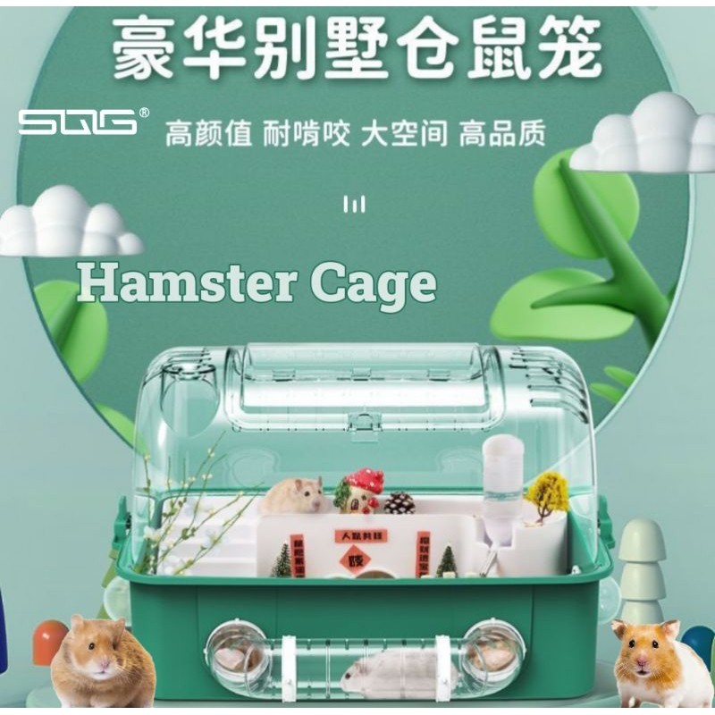 Hamster Cage Indoor Hamster Cage Castle Acrylic Hamster Box | Shopee ...