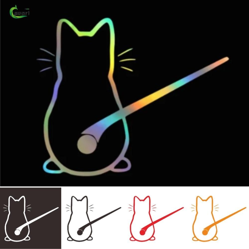 PEARL Car Styling Decals, Cartoon Shadow Cat Tail Car Stickers, Funny ...
