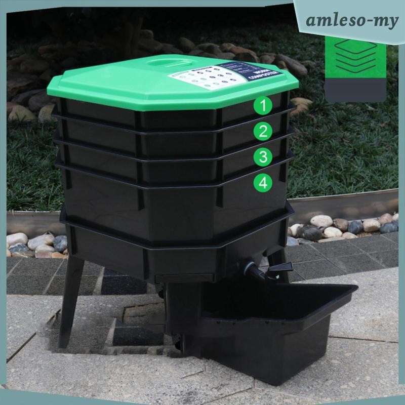 [AmlesoMY] Compost Bin 4 Tray Composter Composting System Efficient ...