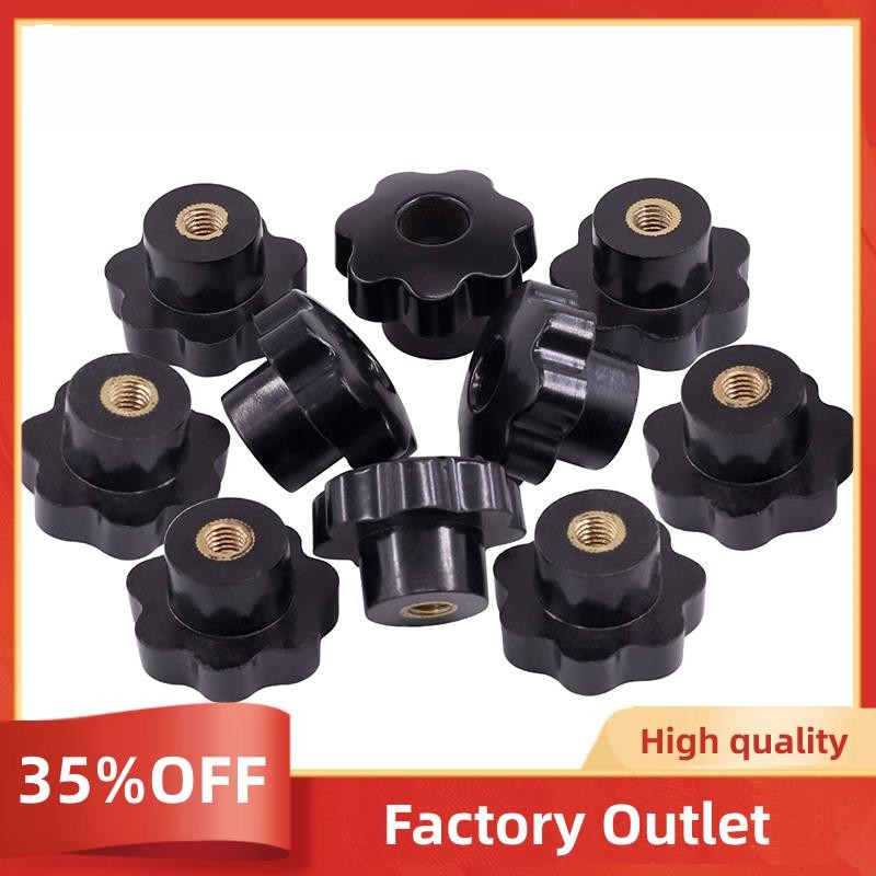 M6 Plastic Screw on Type Knurled Clamping Nuts Knob Handle Star Knob ...