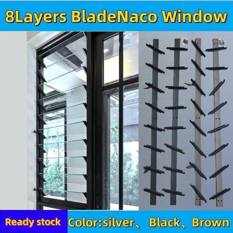 Traditional 8 Blade Naco Window Single / Double Louvres / Nako Tingkap ...