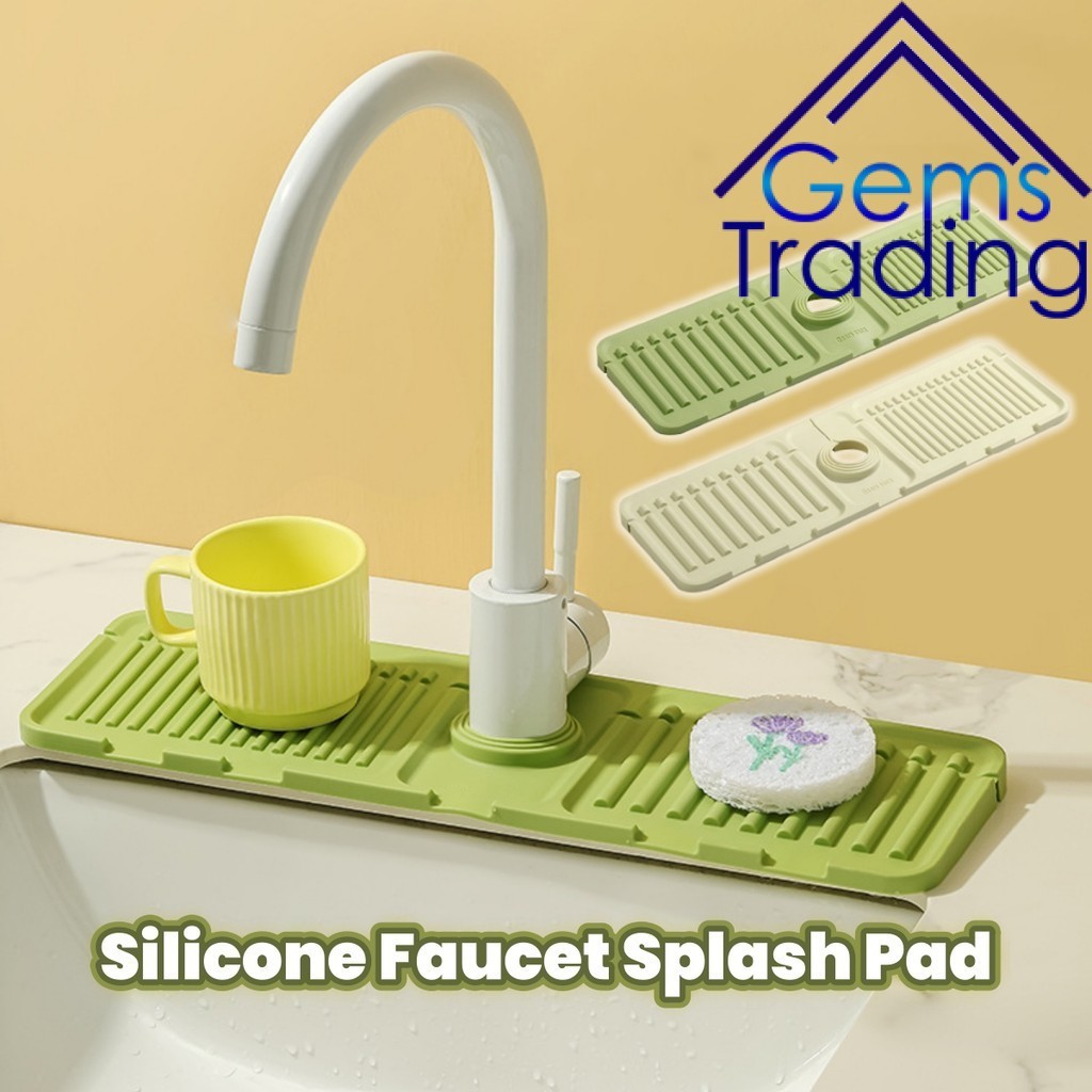 Kitchen Faucet Sink Splash Guard Silicone Drain Pad Water Mat Bathroom ...