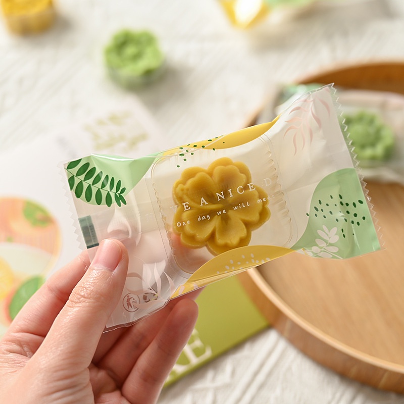 Ins Transparent Square Bean Paste Cake Packaging Bag Pineapple Crisp ...