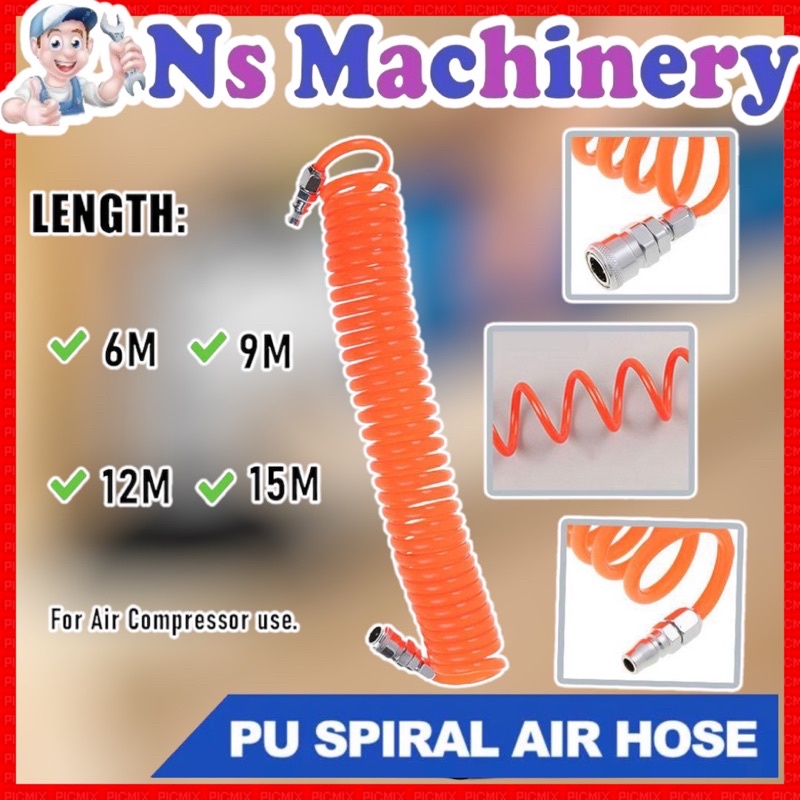 👍🏻High Quality👍🏻 PU Air Spring Hose Flexible Air Hose Spring Pipe Air ...