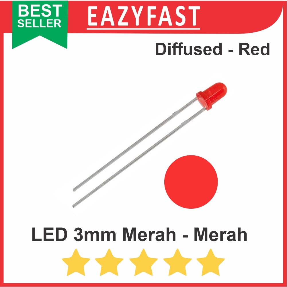 MERAH Led 3mm Diffused Red Red 3v 5v Arduino | Shopee Malaysia