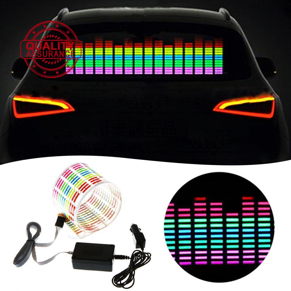 Car Rear Window Sticker LED Sound Activated Equalizer Car Neon EL Light ...