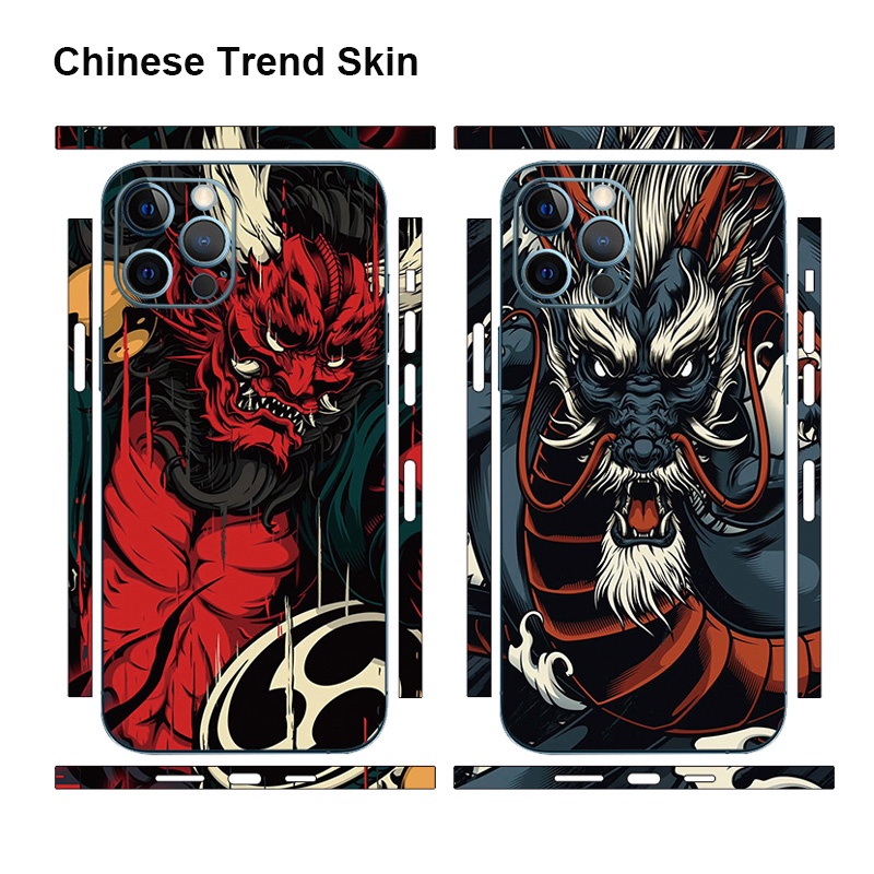 Chinese Trend Skin for iPhone 15 14 13 16 Pro Max Plus Colorful Decal ...