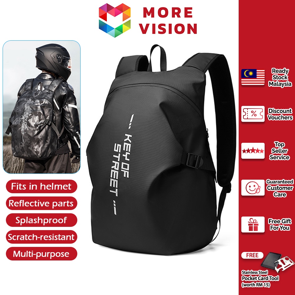 KeyStreet Motorcycle Helmet Backpack Premium Bag Beg Galas Motosikal ...
