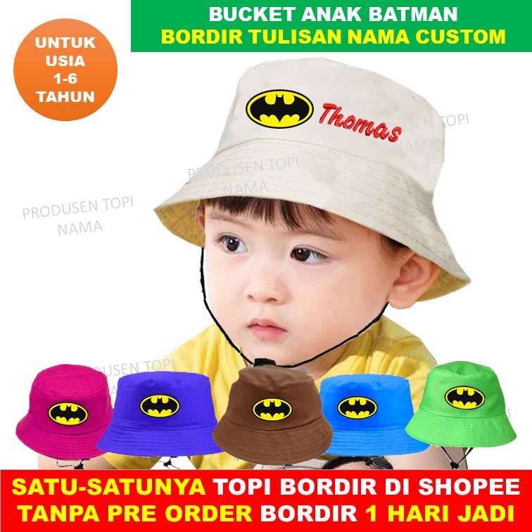 Batman Bucket Hats For Children Batman And Embroidered Names For ...