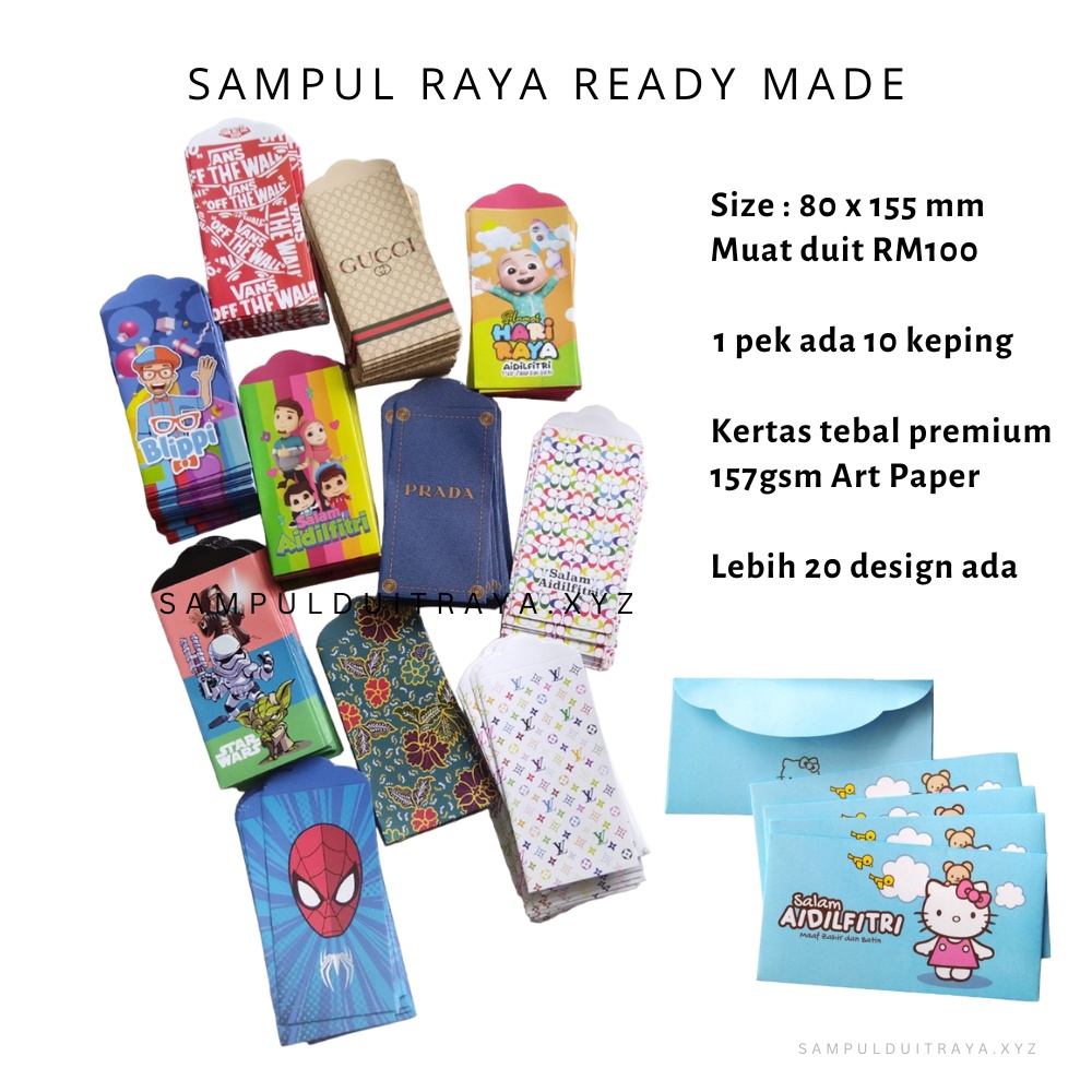 Sampul Raya 2023 Viral 10 pcs Sampul Duit Raya Aidilfitri Angpau Money ...