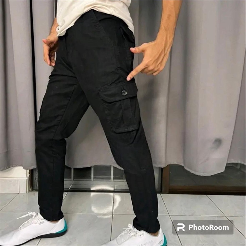 Seluar Kargo Slack six Poket/Unisex Kain Tebal Cargo Pant Multi Pocket ...