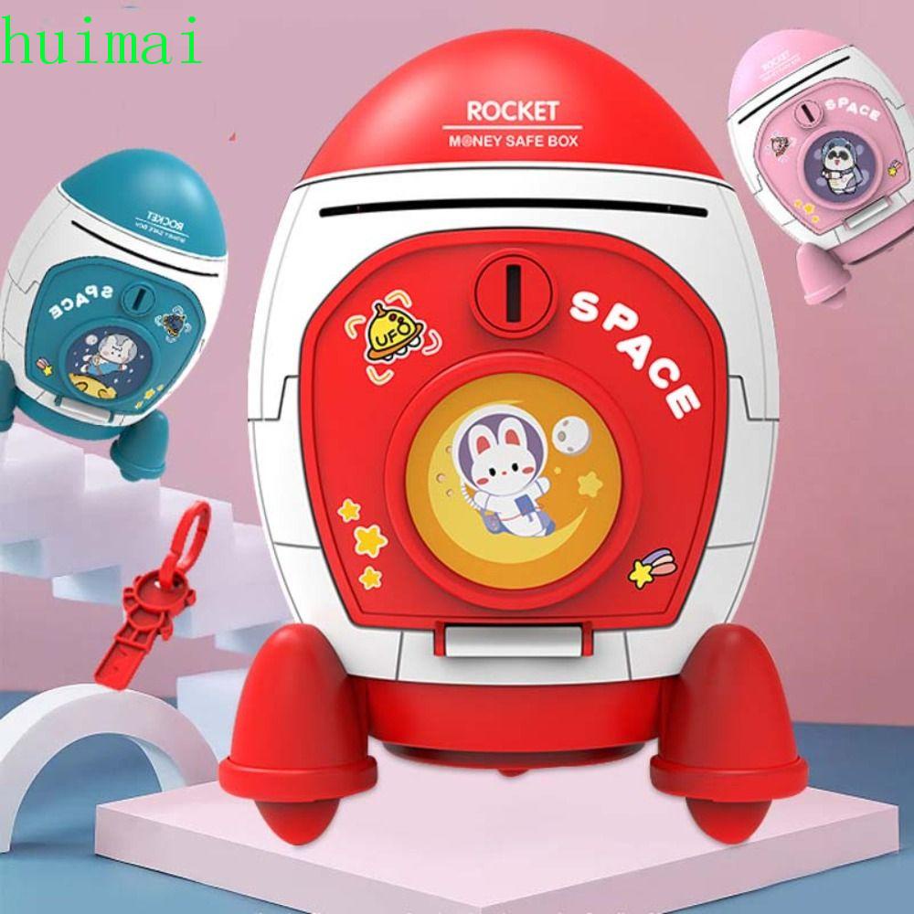 HUIMAI Rocket Piggy Bank, Fingerprint Password Lock Electronic Bank ...