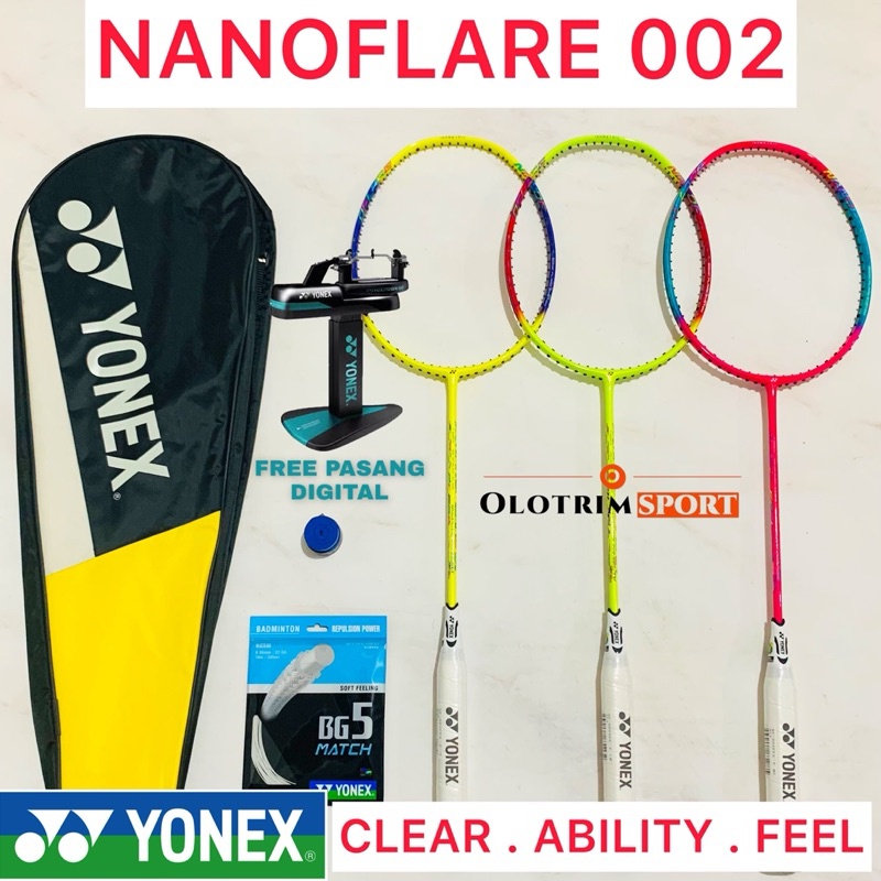 Original YONEX NANOFLARE 002 ABILITY CLEAR FEEL Badminton Racket | Shopee Malaysia