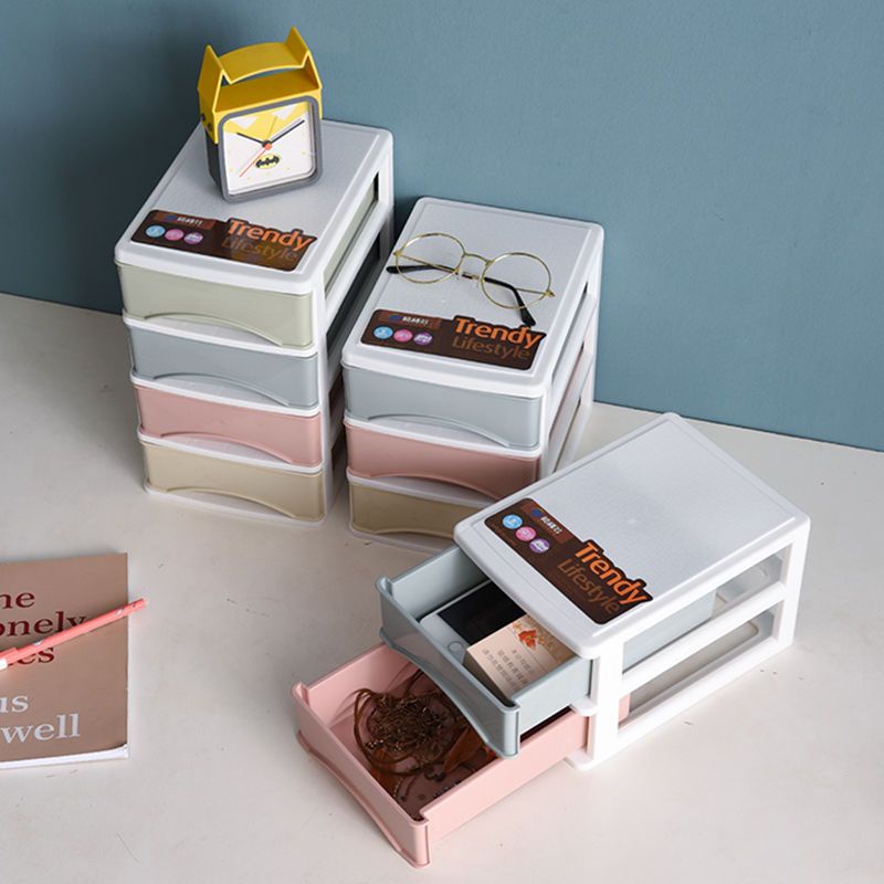 Desk Storage Box Small Drawer Desk Storage Cabinet Plastic Stationery ...