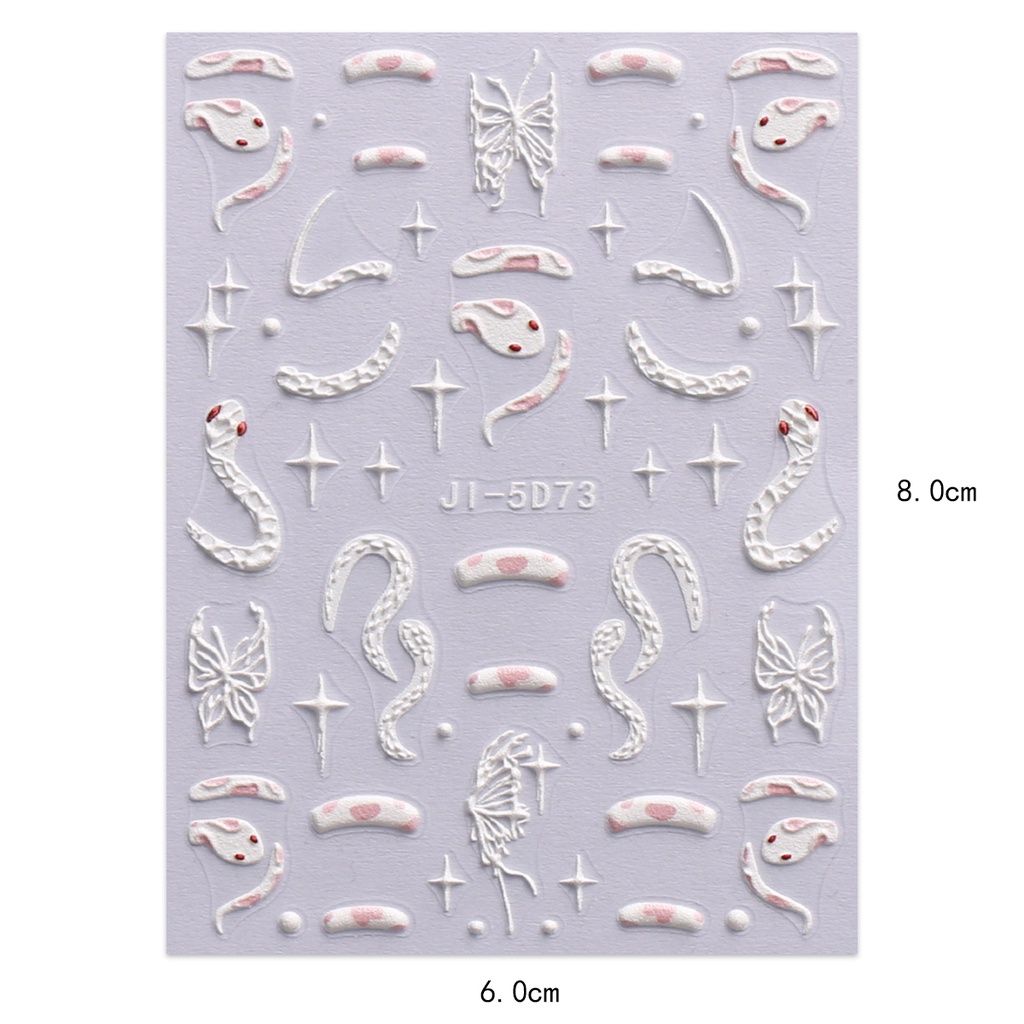 HAMA NAIL 5D Embossed Nail Art Sticker Wholesale Cartoon Snake ...