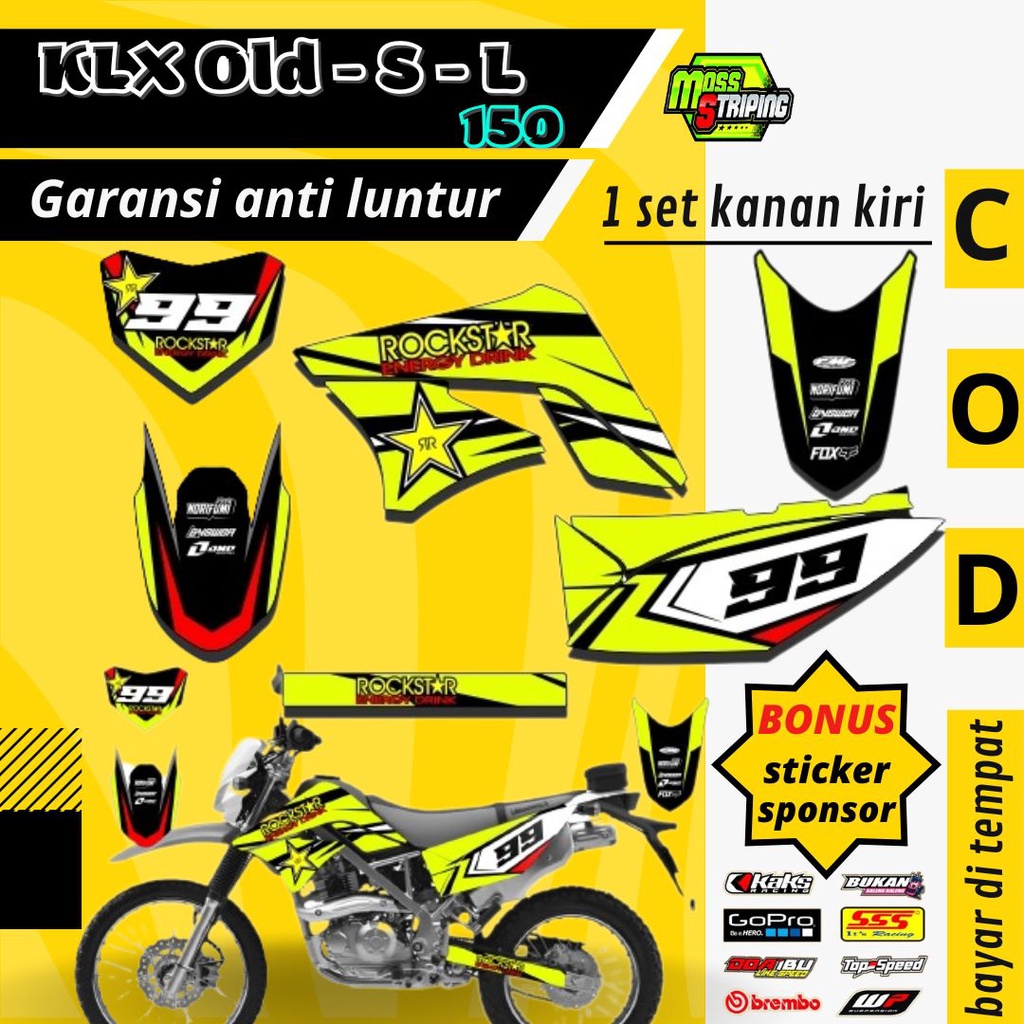 Striping Sticker Lis decal Dirt Bike KLX 150 OLD KLX OLD - KLX S/KLX L ...