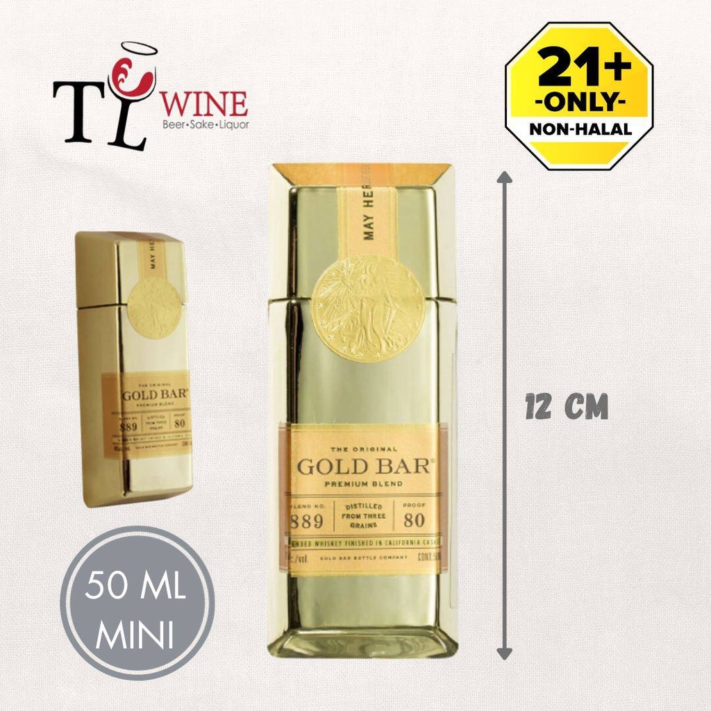 Gold Bar premium blended whiskey miniature mini 50ml Alc: 40% Duty paid ...