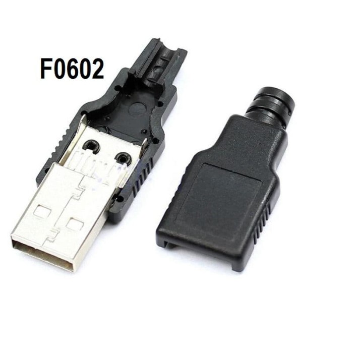 Usb Male Socket 4 Pin Plug Socket Connector And Plastic Cover Hpt Mj27 Shopee Malaysia