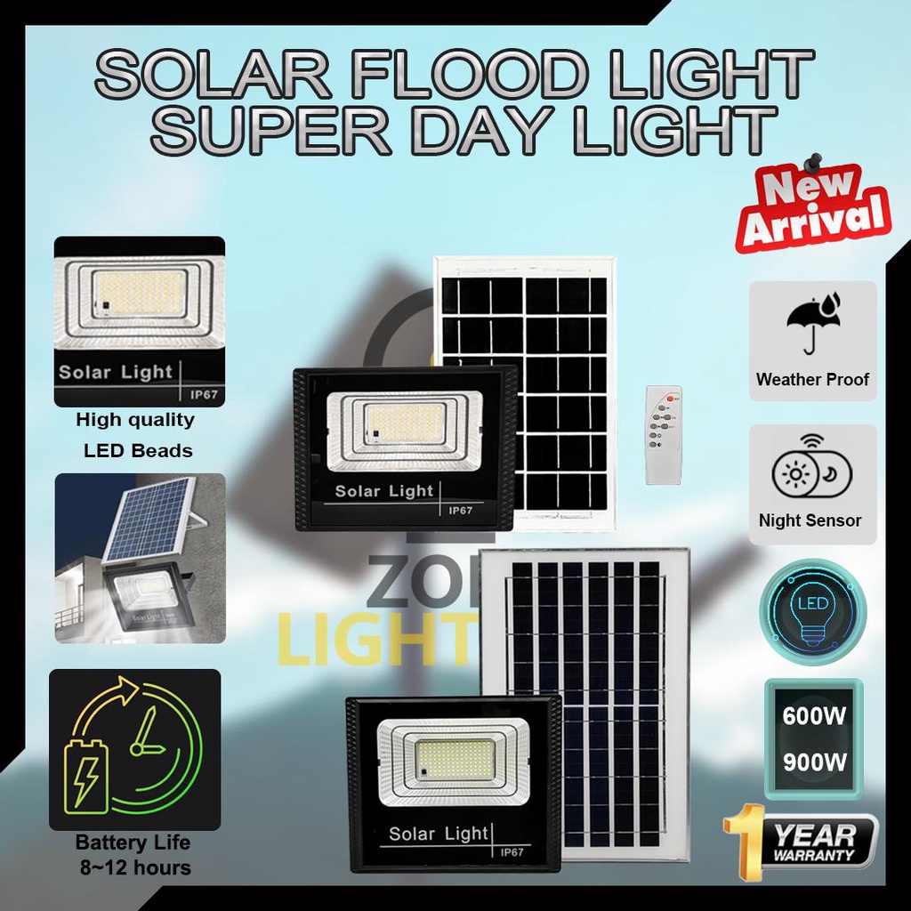 SOLAR LED spotlight IP67 weatherproof high brightness 600W 900W Day ...