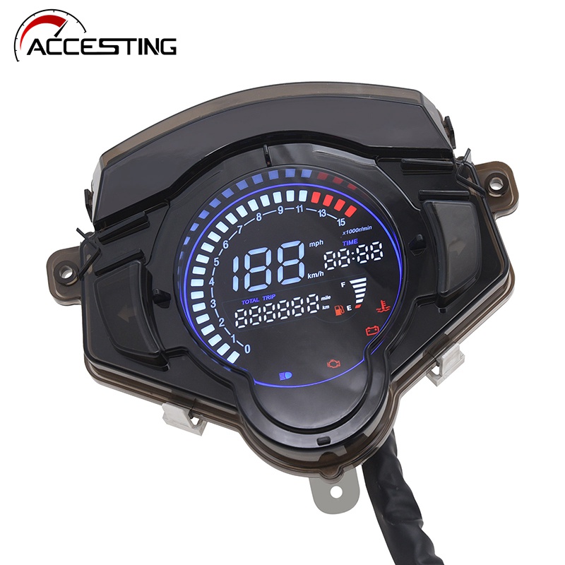 4/5SPEED RACING SPEEDOMETER Motorcycle Tachometer Digital Odometer ...