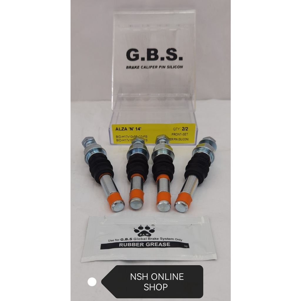 Disc Brake Caliper Pin with Silicone Rubber Front for Perodua Alza 2014 ...