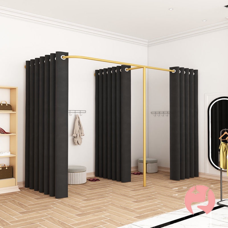 Clothing store partition fitting room door curtain simple dressing room ...