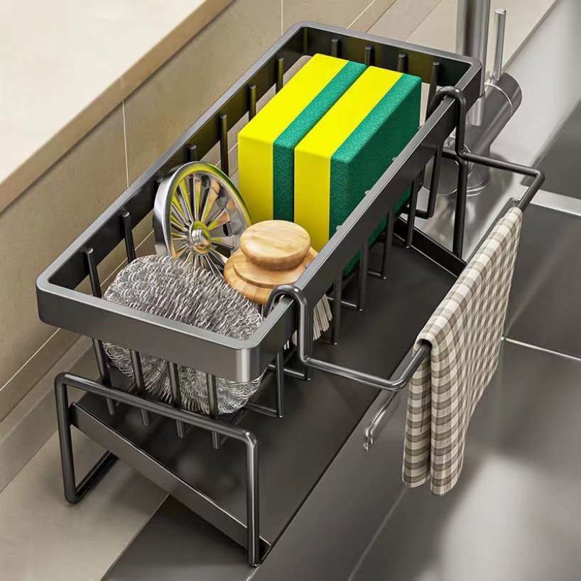 [Ready Stock] TOPFINE Sink Drain Rack Kitchen Sink Storage Box Sponge ...