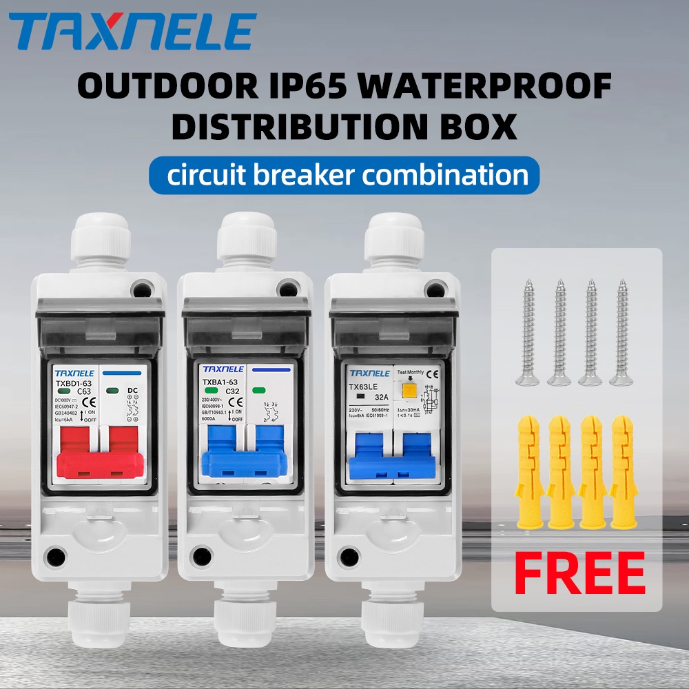 IP65 Waterproof Electrical Distribution Box HT-2p Outdoor AC DC Solar ...