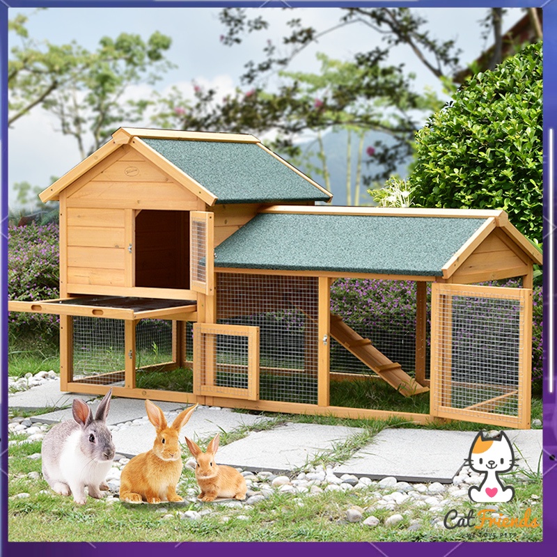 Outdoor solid wood rabbit cage rabbit nest house villa balcony ...
