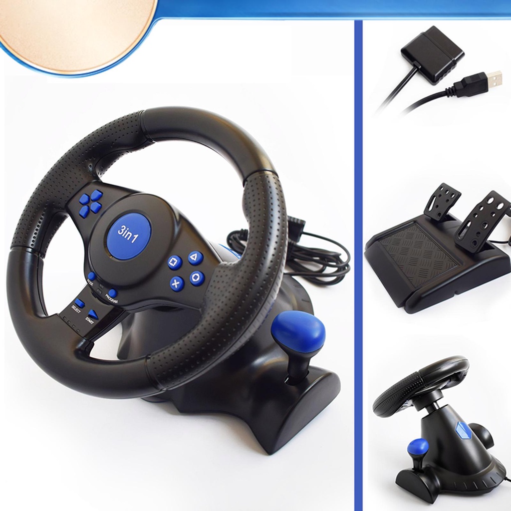 【solidvalue】Racing Steering Wheel Kit for PS3 PS2 PC Enhanced ...