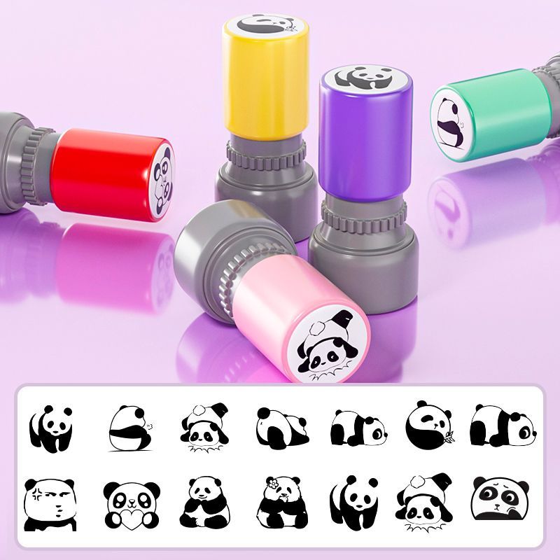 [12 Styles] Panda Seal Cute Children's Handbook Seal Flower Seal ...