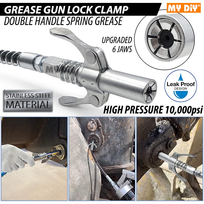 MYDIYHOMEDEPOT - Stainless Steel 10000psi Grease Gun Coupler Double ...