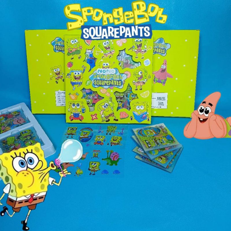 1 BOX 100 Sheets Sticker Spongebob Squarepants Waterproof/Sticker BOX ...
