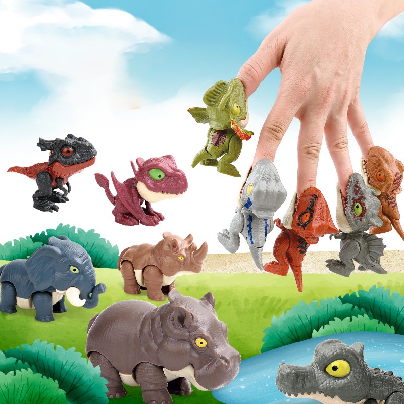 Jurassic Dino Bite Hand Toys Raptor Allosaurus Velociraptor ...