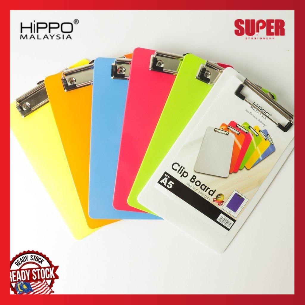[super stationery] HIPPO PAPAN KLIP PLASTIK A5 SIZE/ A4 SIZE PS ...
