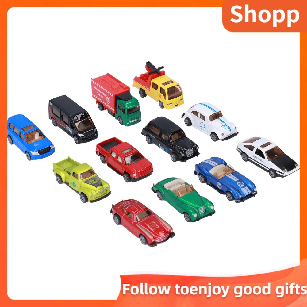 Shopp 12Pcs Mini Car Toy Set Kids Children Playing Pull Back Vehicle ...