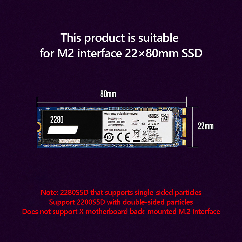 Aluminum ARGB M.2 SSD Hard Disk Heatsink Radiator 5V 3Pin NVME NGFF M2 ...