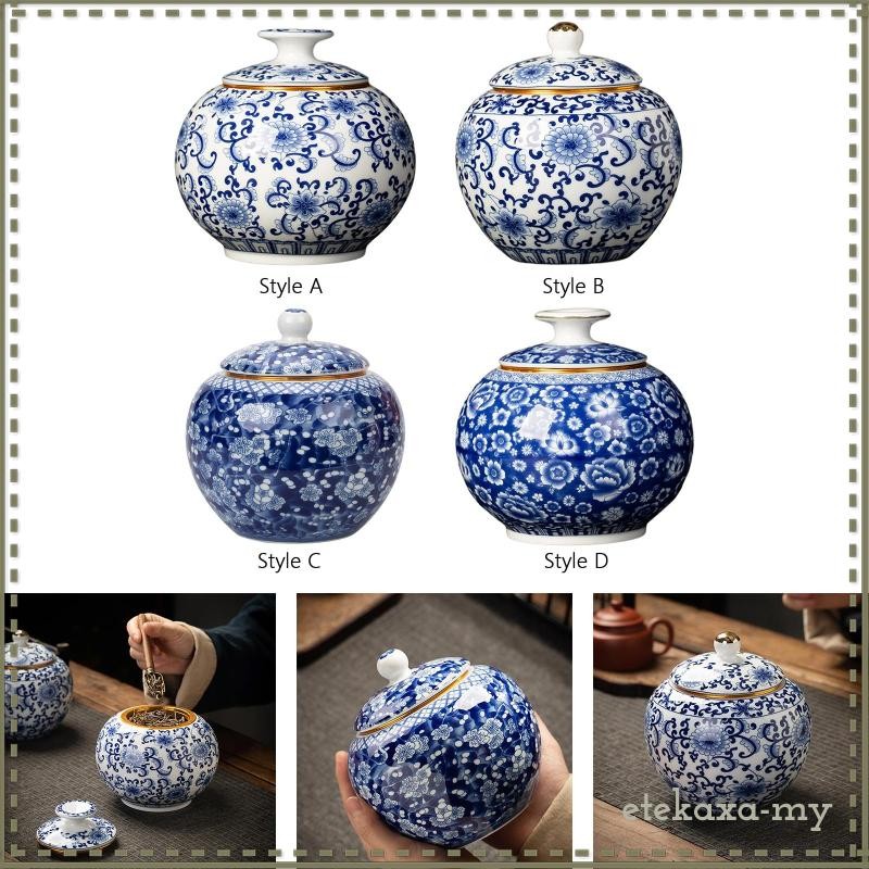 [EtekaxaMY] Traditional Chinoiserie Ginger Jars Ceramic Storage Jars ...