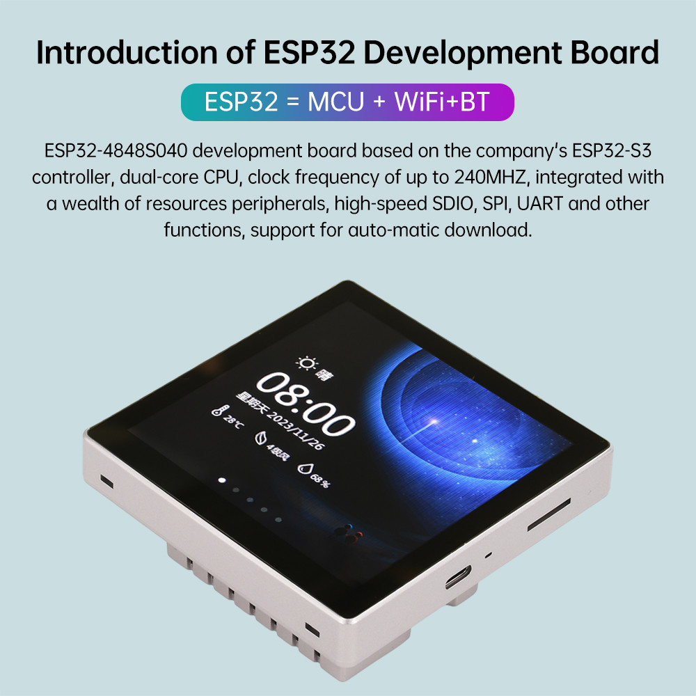 Pcbfun ESP32-S3 Development Board LVGL 4.0inch 480*480 Smart Display ESP32 Display Wi-Fi ...