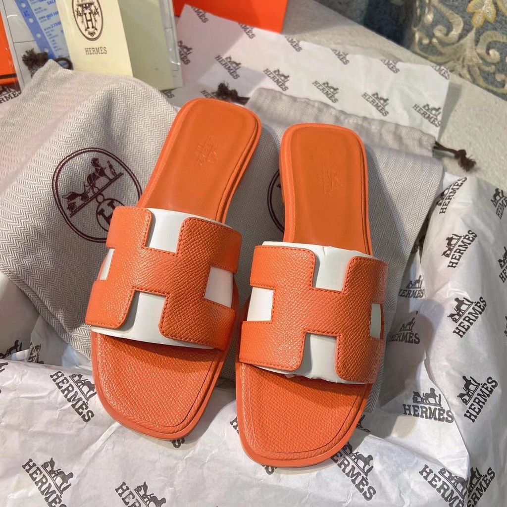 Herm**s 2023 slide match everything Beach Sandals (Original Packaging With Box) | Shopee Malaysia